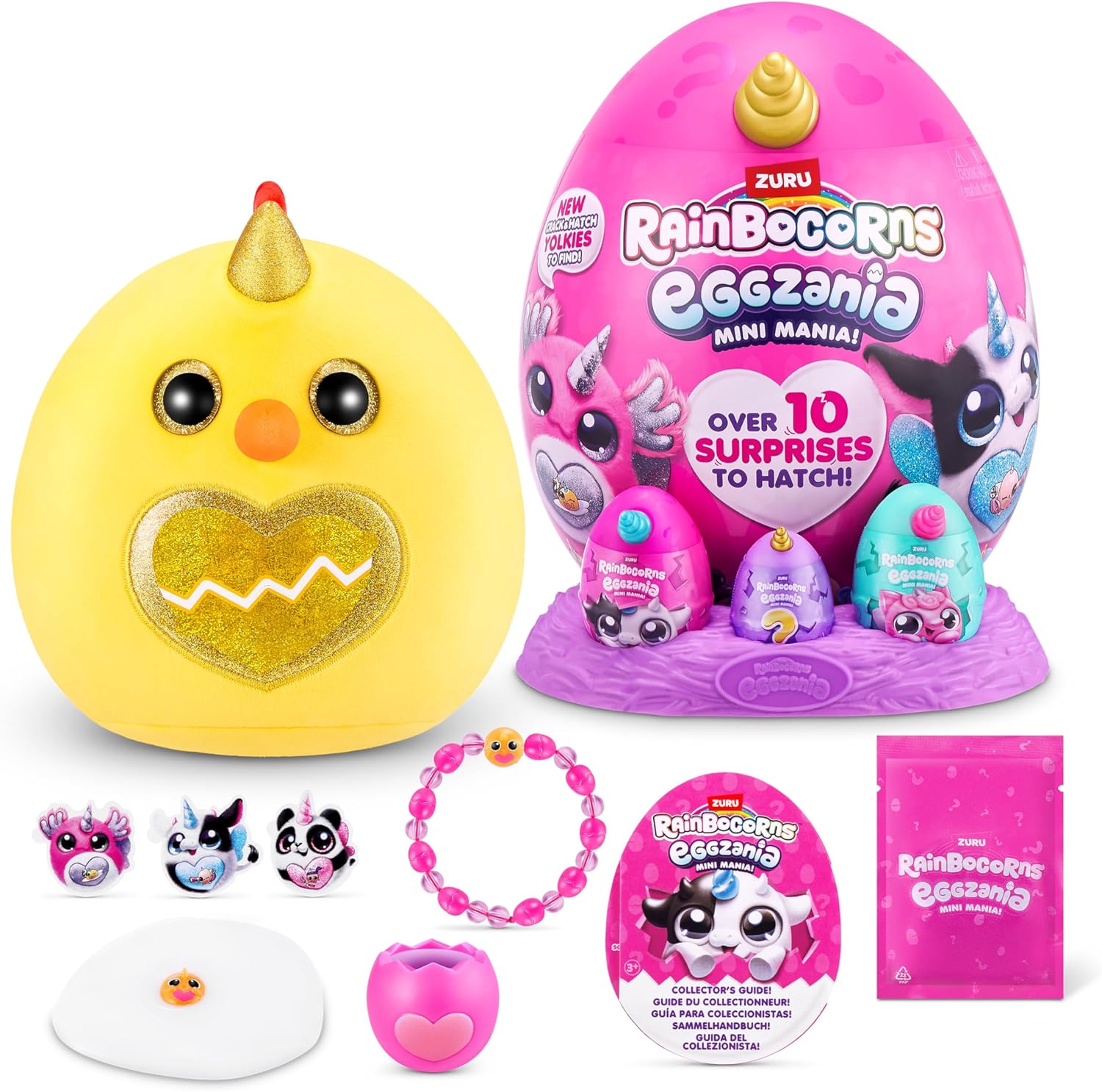 Amazon.com: Rainbocorns Eggzania Mini Mania Chicken Plush Surprise ...