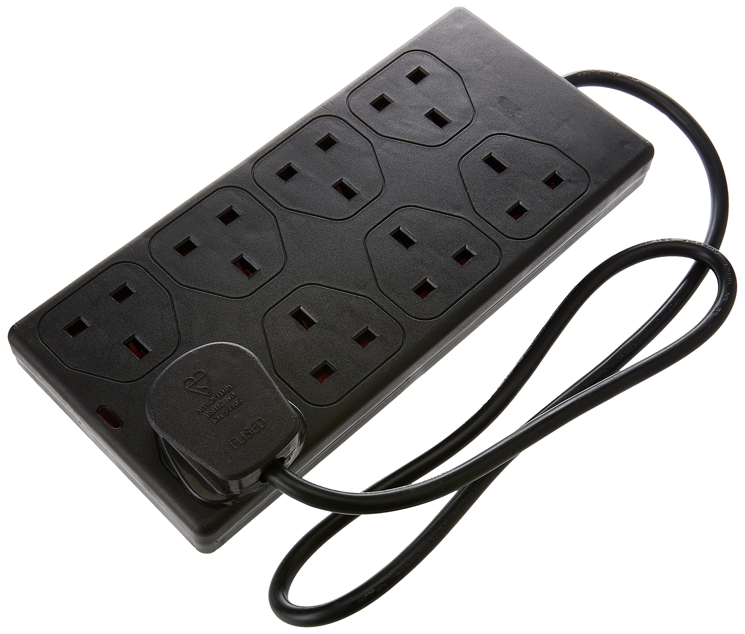 pro elec 14008 1 m 8 Gang Extension Lead - Black: Amazon.co.uk ...