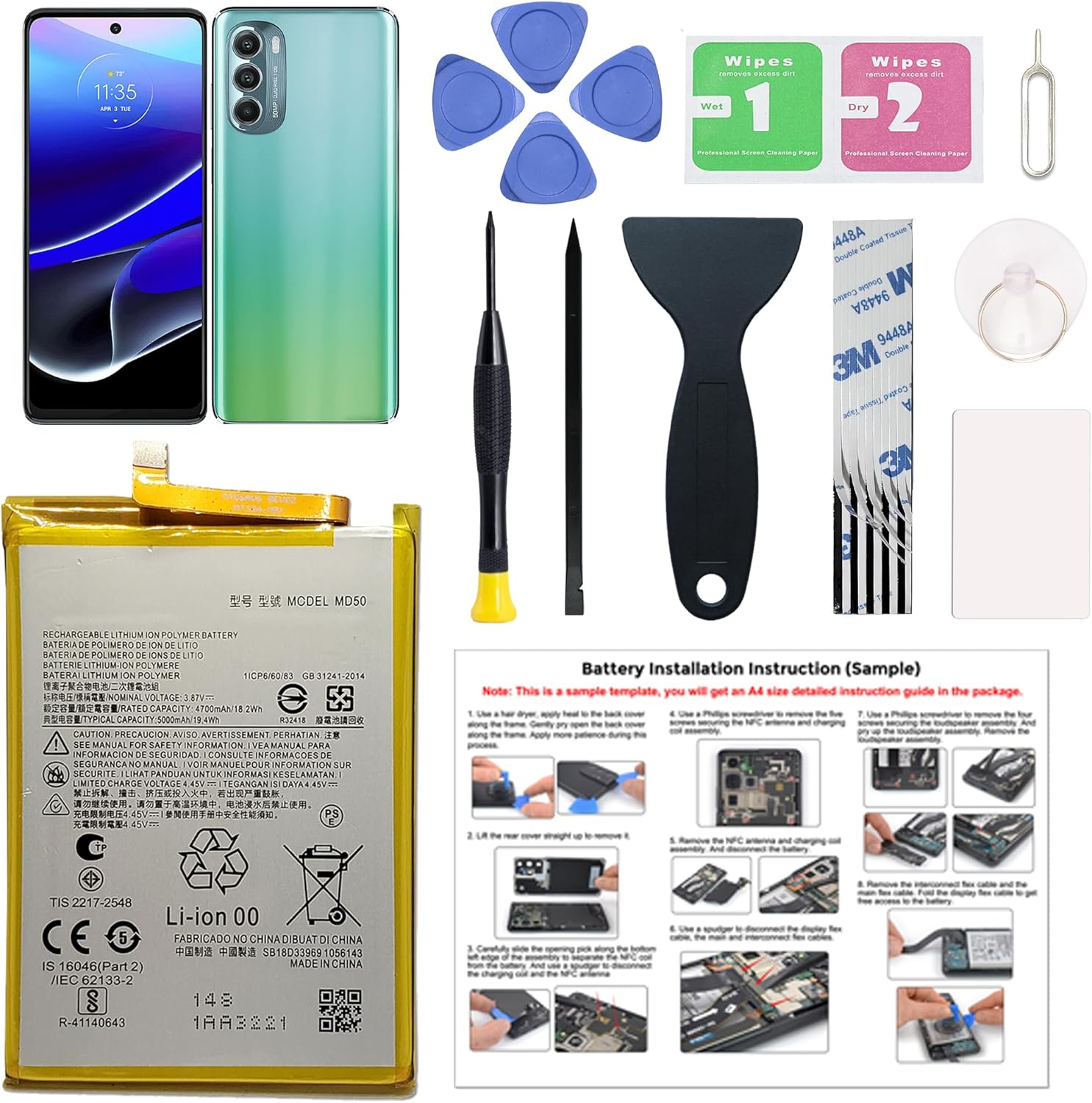 Amazon.com: MAXSHARKS New Upgraded Battery for Moto G Stylus 2022 5G ...