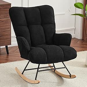 Amazon.com: SAETSFEG Big Rocking Chair Nursery Teddy, Upholstered Baby ...
