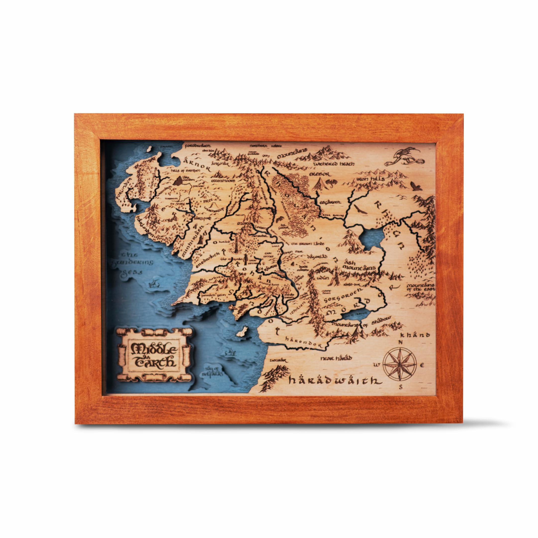 Amazon.com: ZE WOOD Middle Earth 3D Map - The Lord Of The Rings 3D Wall ...