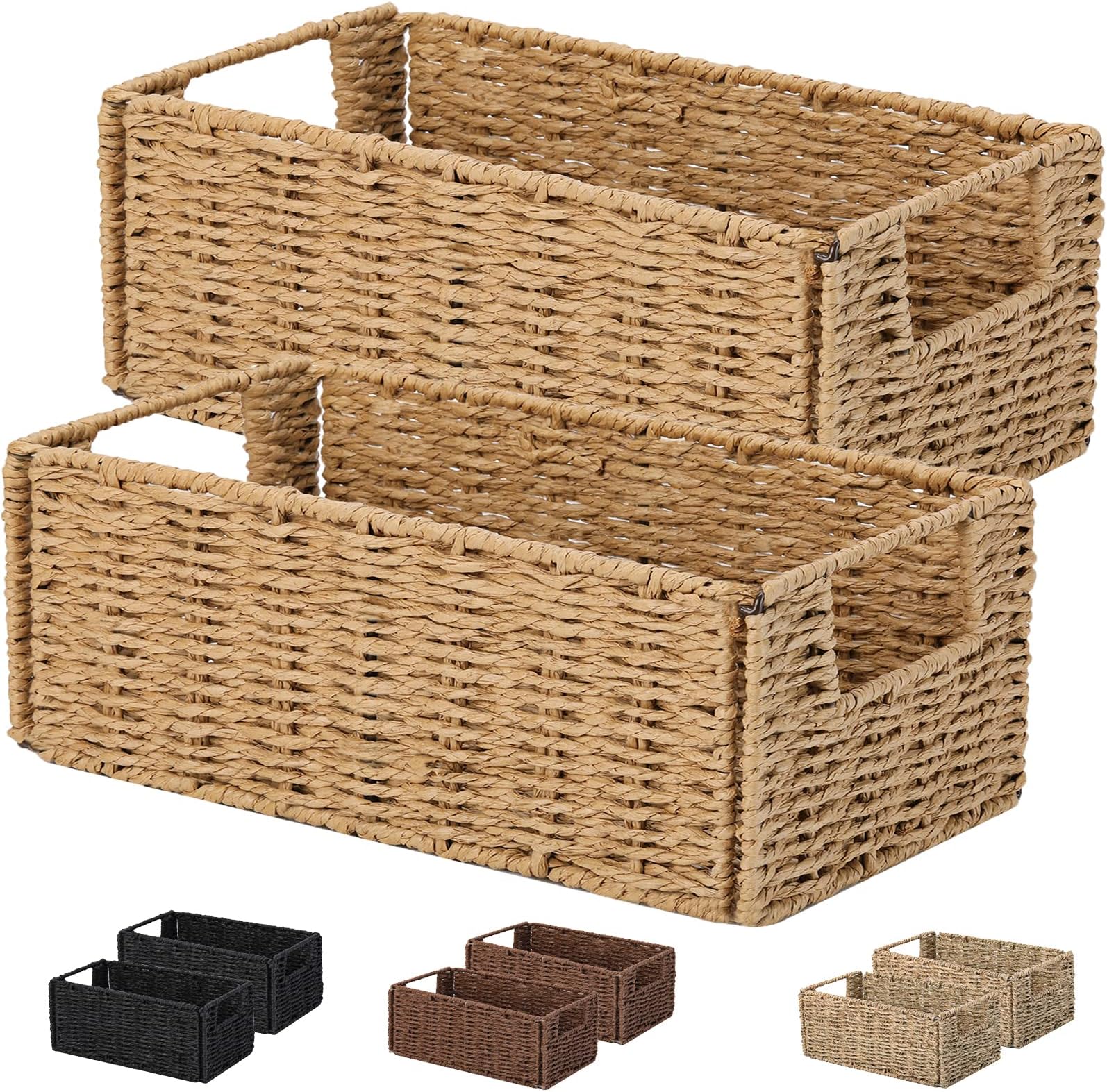 Amazon.com - Toilet Paper Basket, Airsnigi 6 Pack Wicker Storage Basket ...