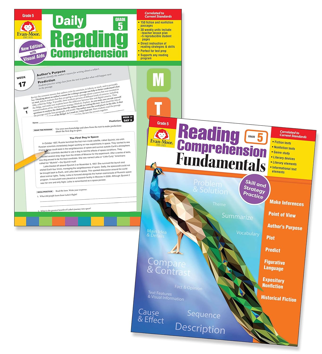 Evan-Moor’s Reading Comprehension Test-Prep Bundle, Fifth, 5th Grade ...