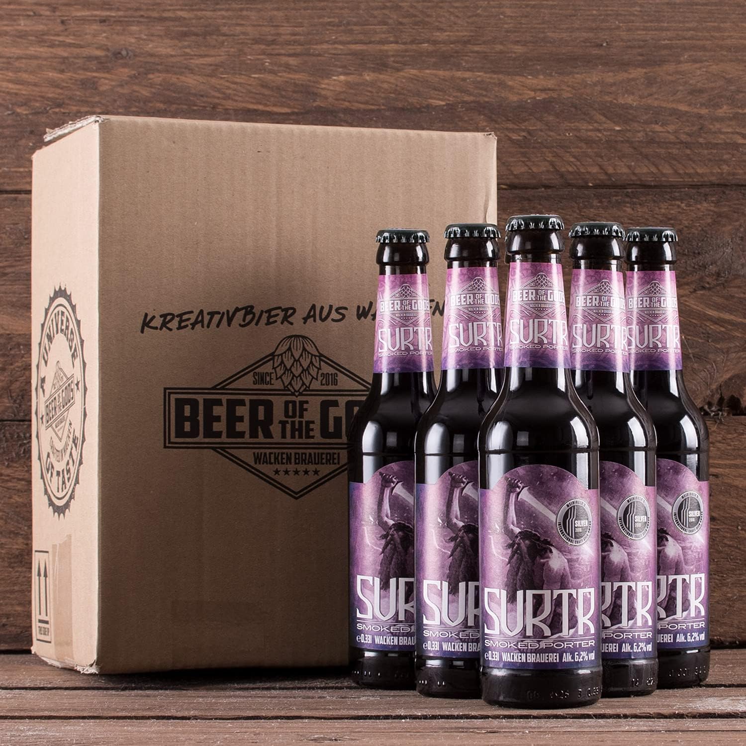 WACKEN BRAUEREI Smoked Porter Craft Beer Box 6 x 0,33 l Flasche | SURTR ...
