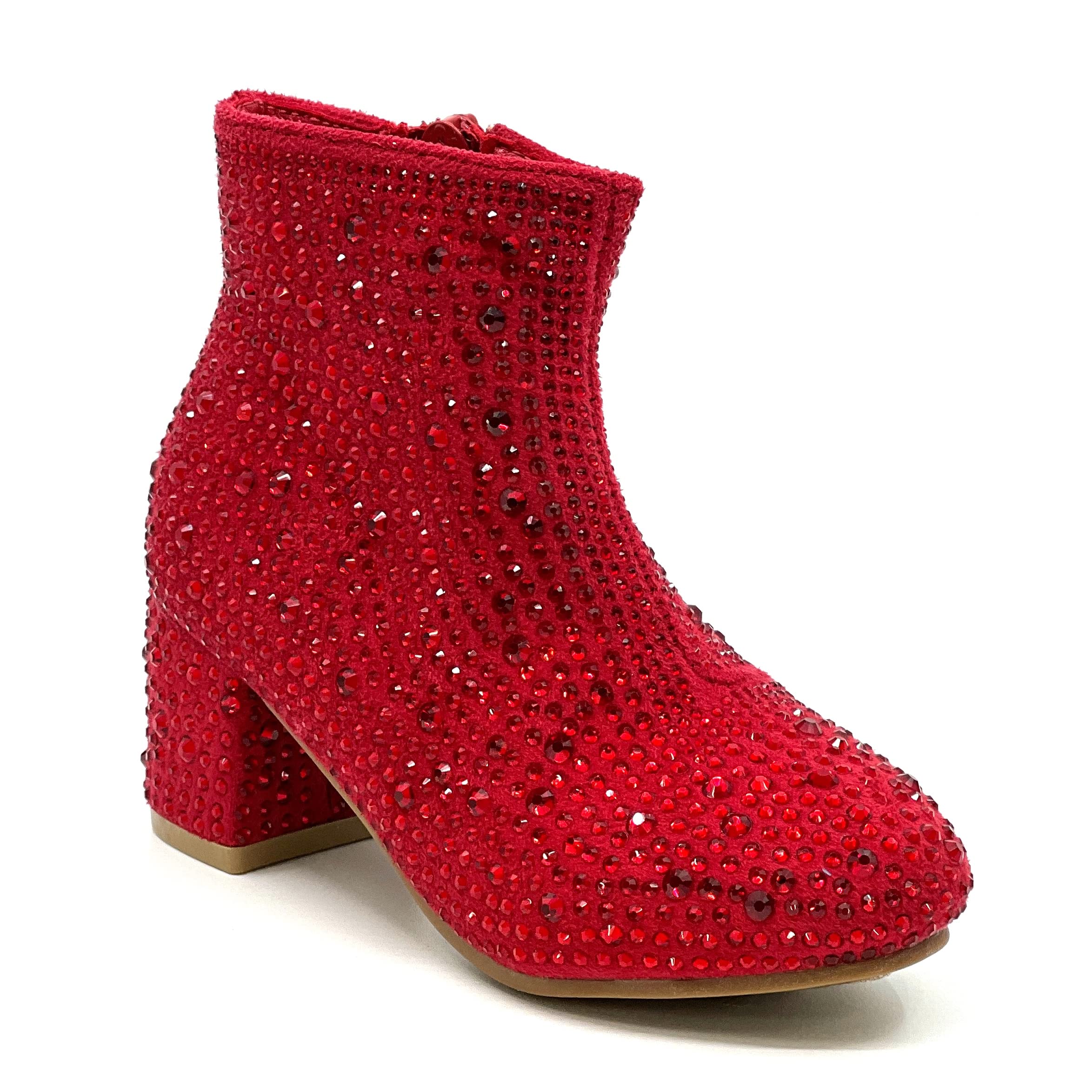 Snapklik.com : Girls Rhinestone Boots Kids Low Heel Dress Booties ...