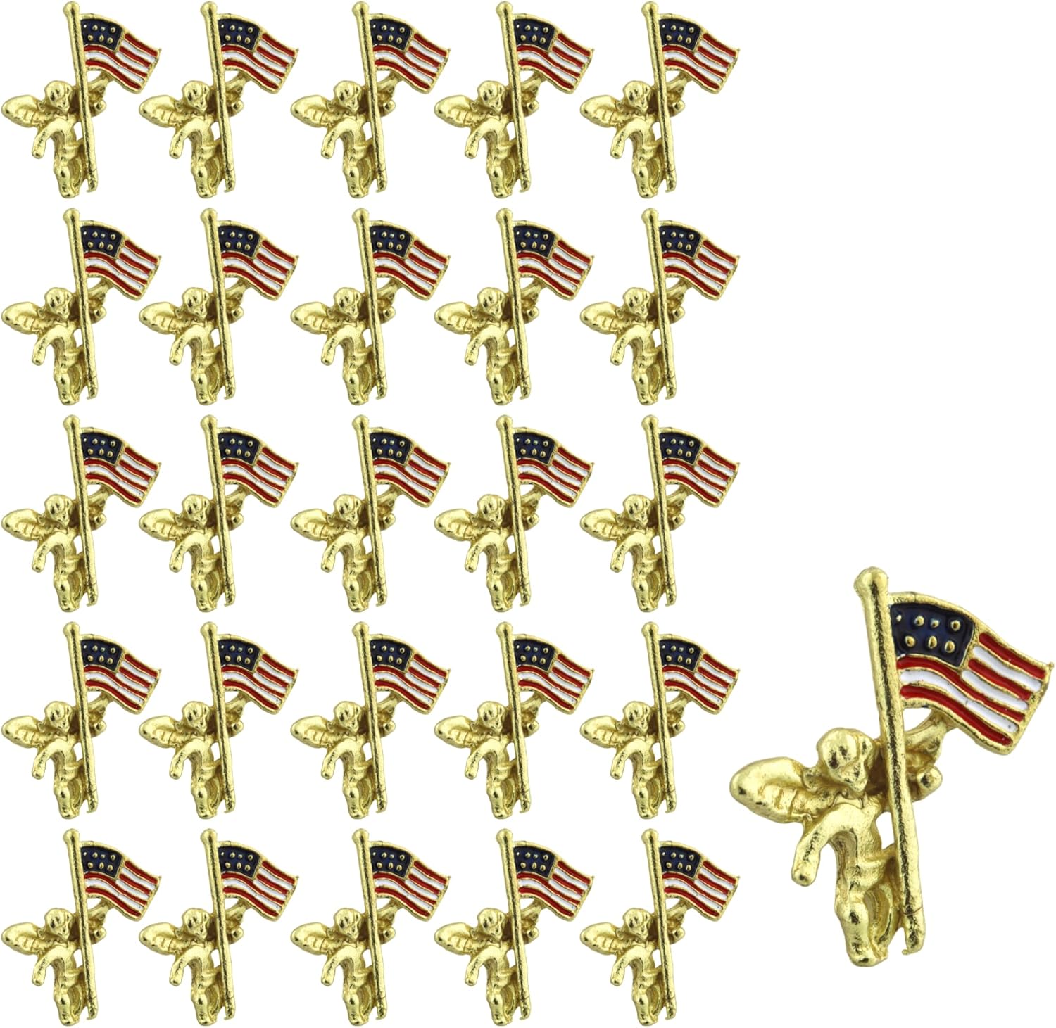 Amazon.com: Bulk Patriotic American Flag Angel Lapel Pin, U.S.A ...
