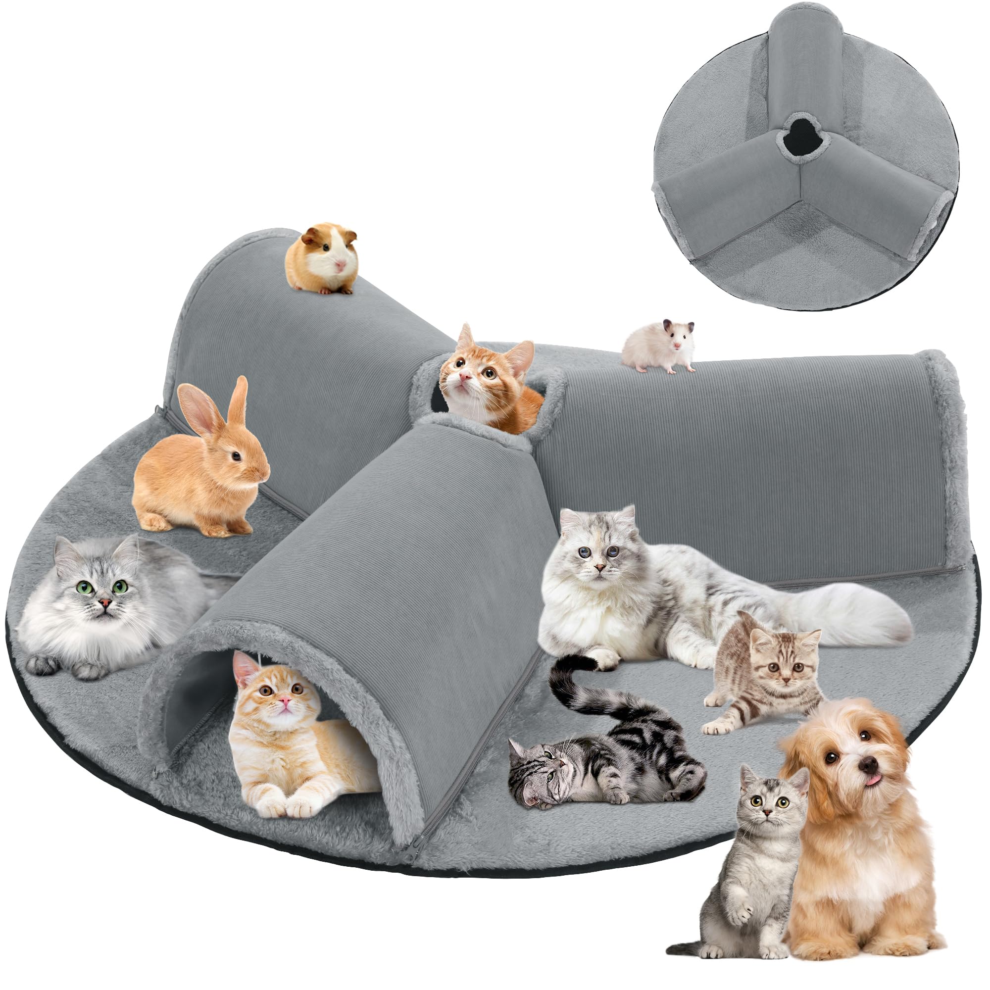 Amazon.com: HOMBYS Extra Large 28" Cat Tunnel Bed for Indoor Cats, 2-in ...