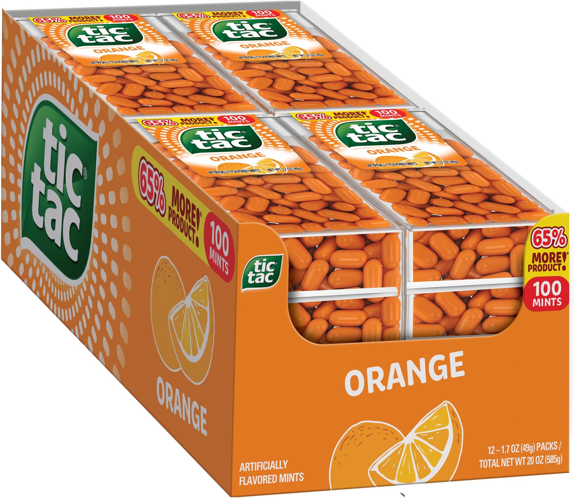 Amazon.com: Tic Tac Orange Mints, Bulk 12 Pack, On-The-Go Refreshment ...