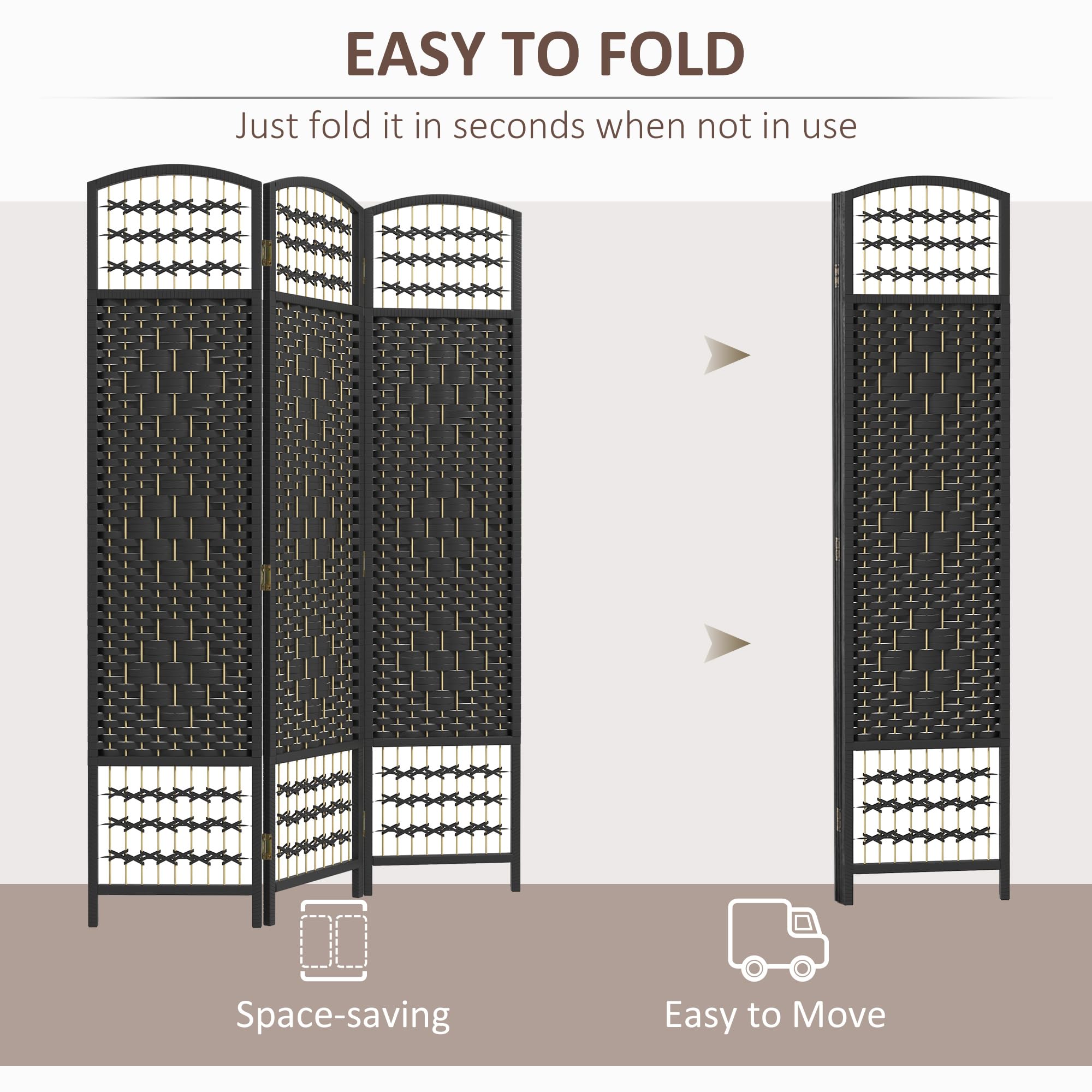 Snapklik.com : 3 Panel Room Divider, Folding Privacy Screen, 5.6 Room ...
