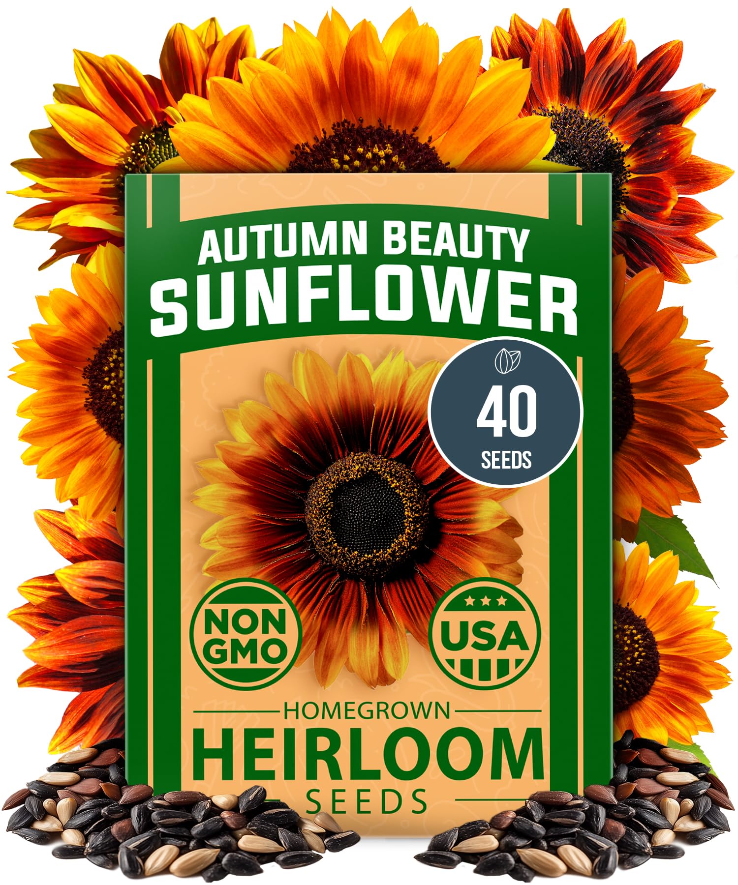 Amazon.com : HOME GROWN Autumn Beauty Sunflower Seeds to Plant - 40 ...