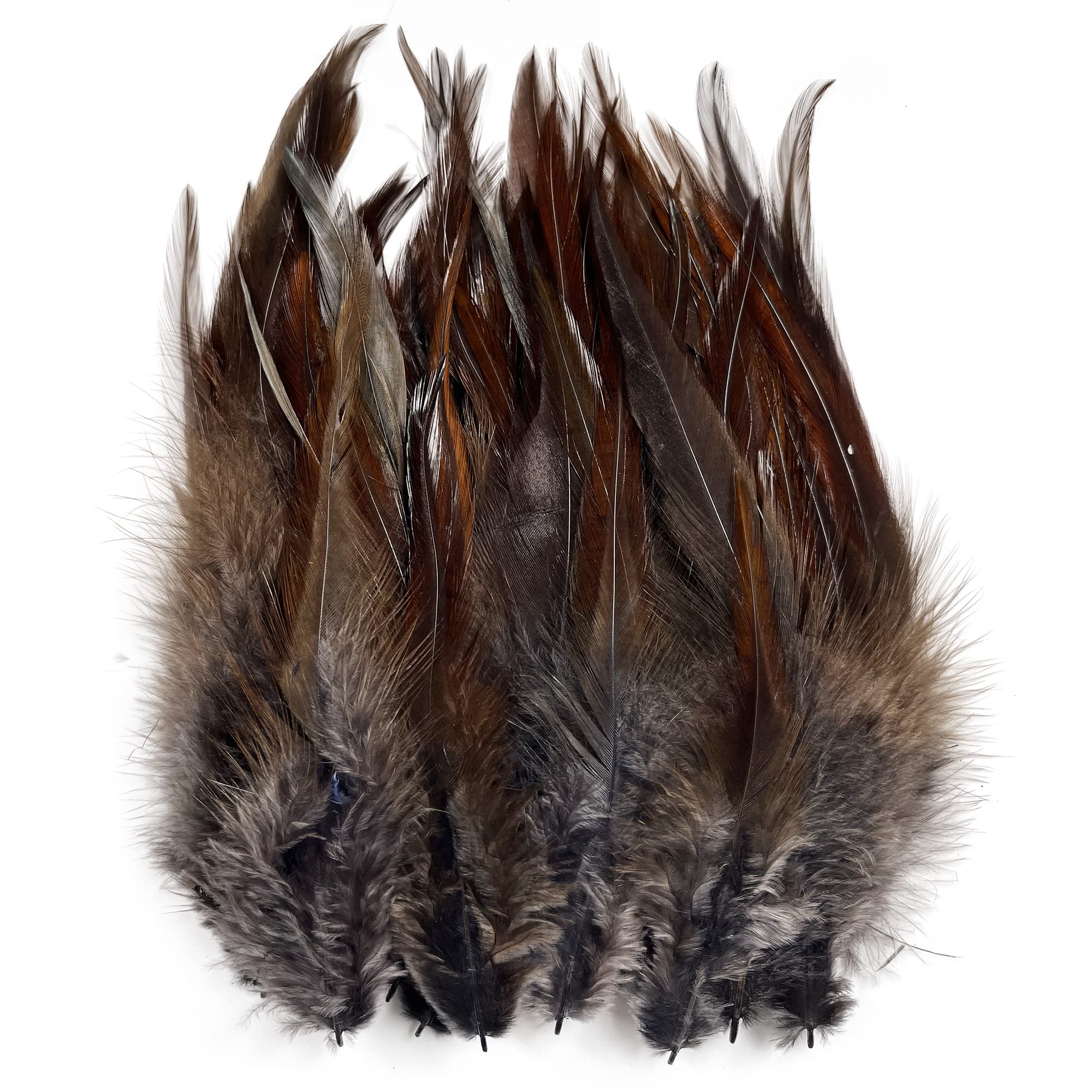 Amazon.com: Happy Feather 100PCS Saddle Hackle Rooster Feather for ...