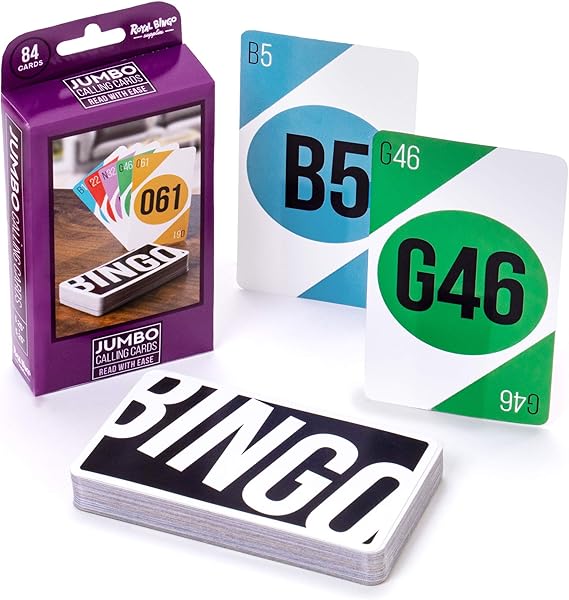 Jumbo 5 25 X 3 25 Bingo Calling Cards Pack Of 84 By Royal Bingo 