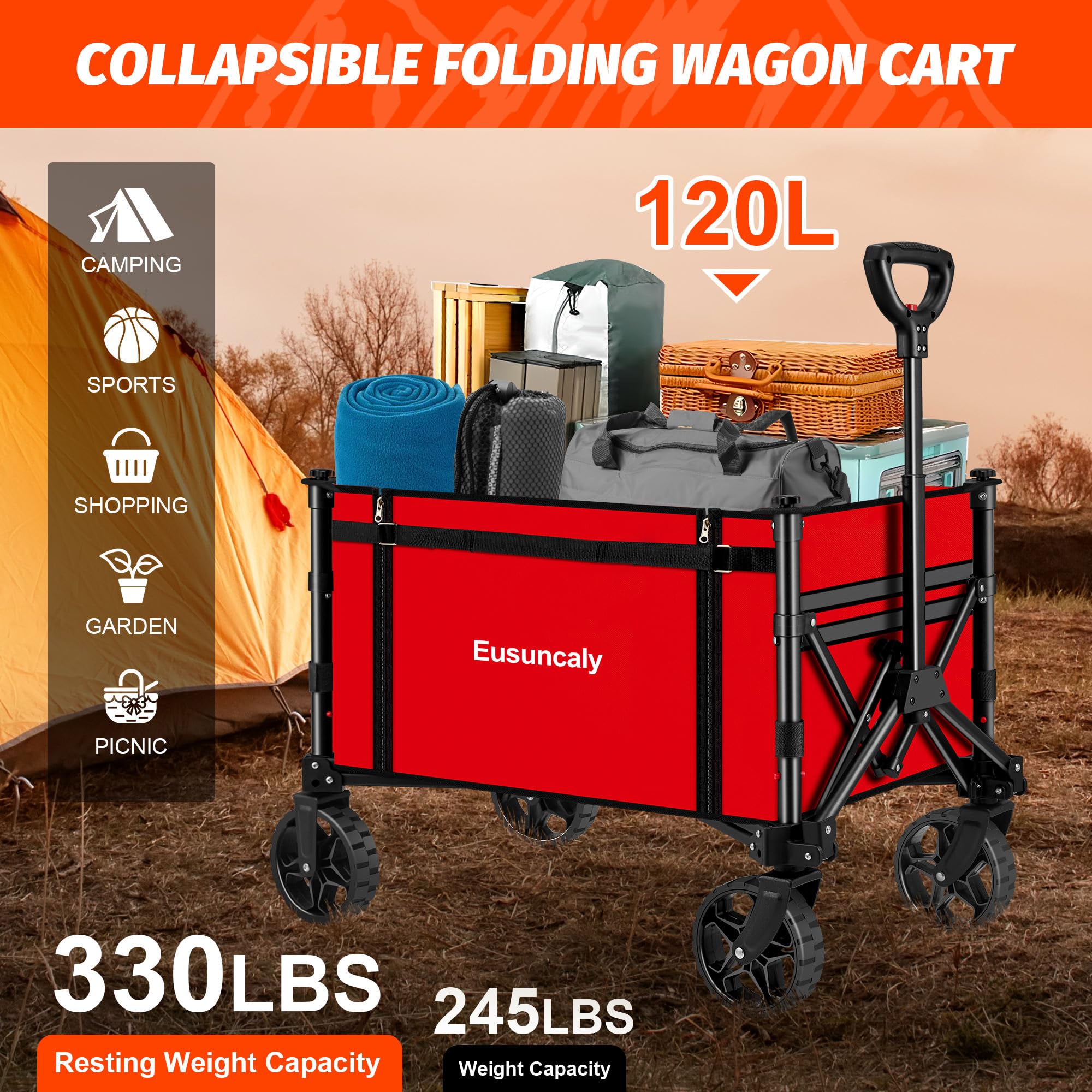 Folding Wagon At Walmart Sekey Collapsible Foldable Wagon With 330lbs