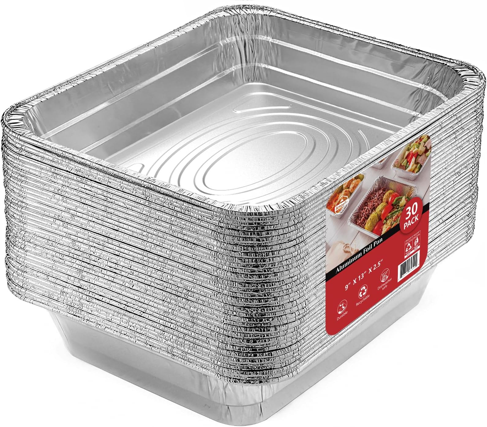 Amazon.com: HFA 321, Half-Size Deep Aluminum Baking Foil Pans with ...