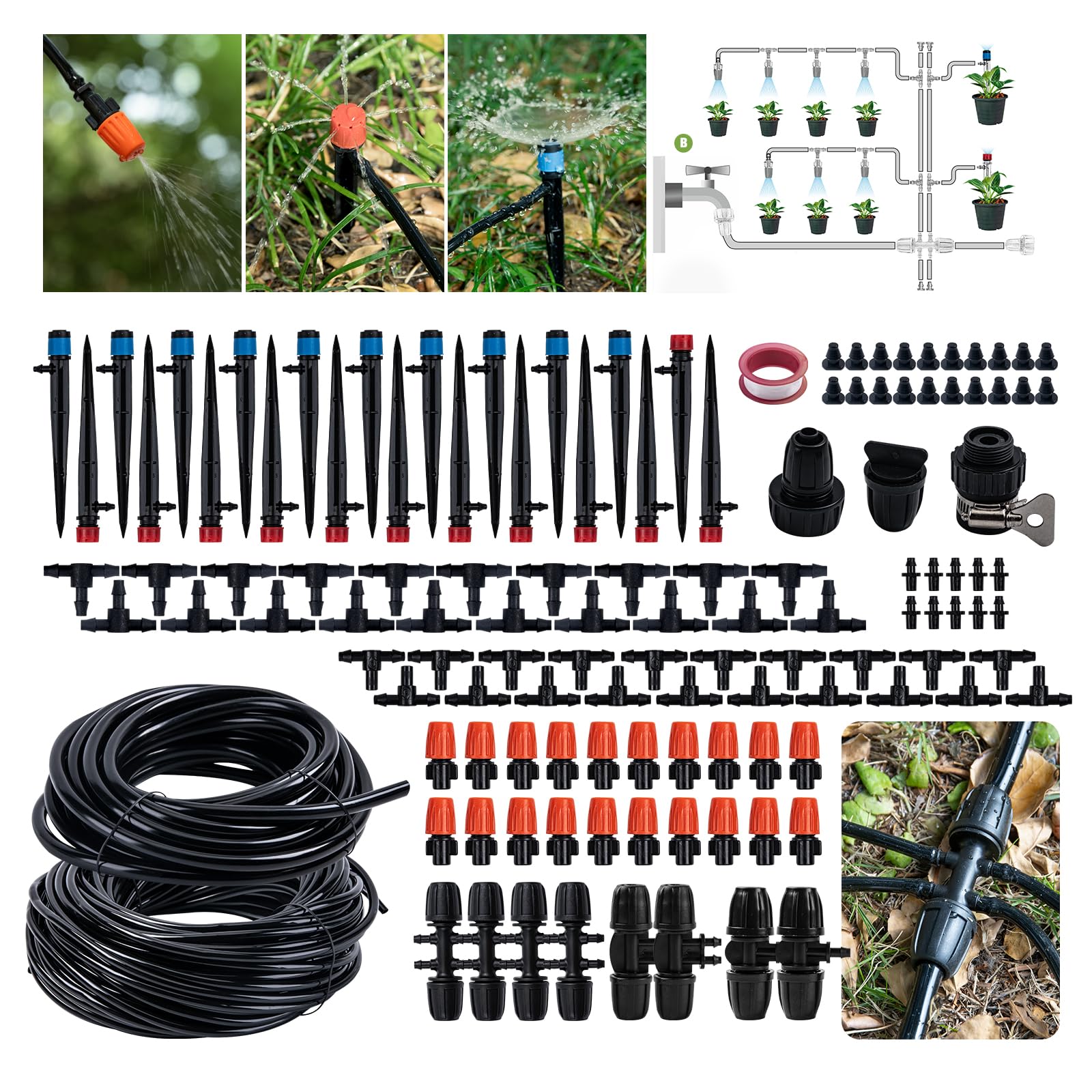 Amazon.com : CHANGE MOORE 130FT Drip Irrigation Kit, Garden Irrigation ...