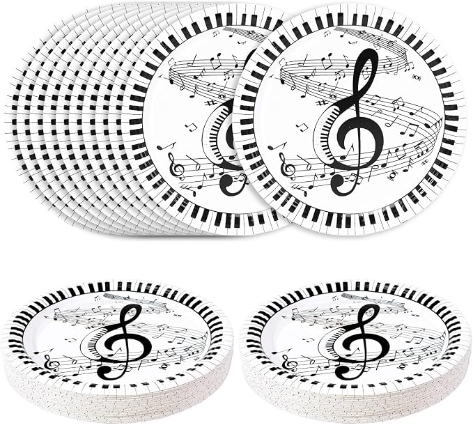 Amazon.com: SietDESEO 50 PCS Musical Note Paper Plates 7 Inch ...