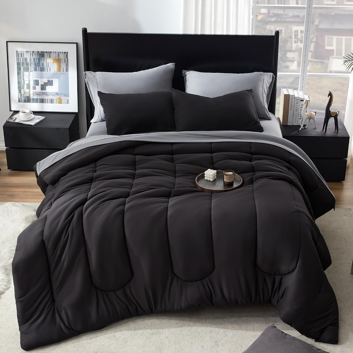 Amazon.com: SLEEP ZONE Queen Size Comforter Set for Bedroom, 3 Pieces ...