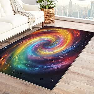 Amazon.com: Outer Space Rug & Home Decor - 4x5 Rug, Colorful Nebula ...