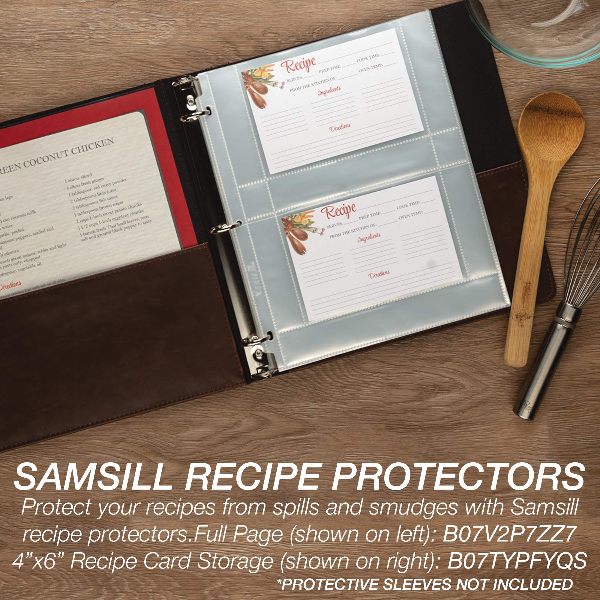 Snapklik.com : 1" Recipe Binder 8.5x11, 3 Ring Recipe Book Binder To ...