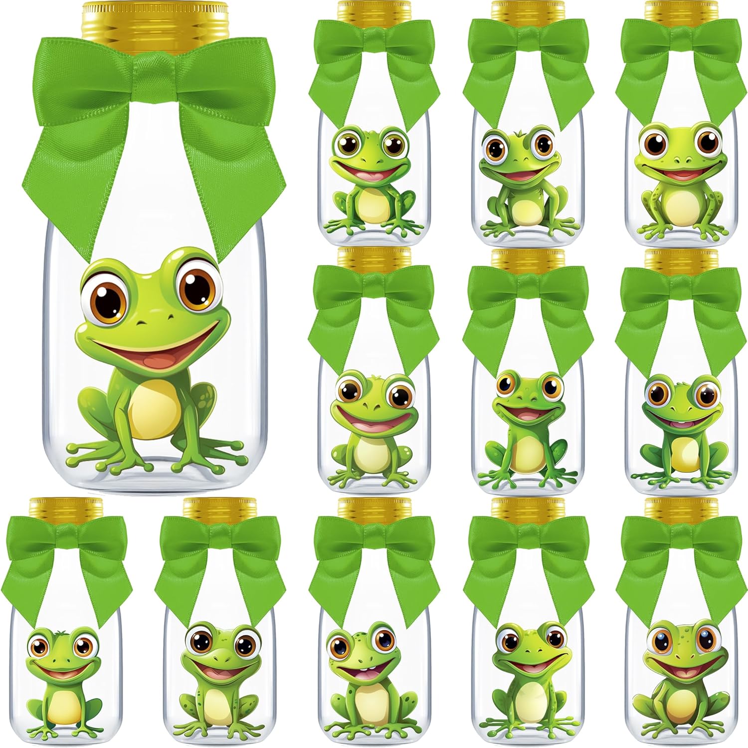Amazon.com: Ethisa Small 12 Pack Frog Party Favors - DIY Candy Jars ...