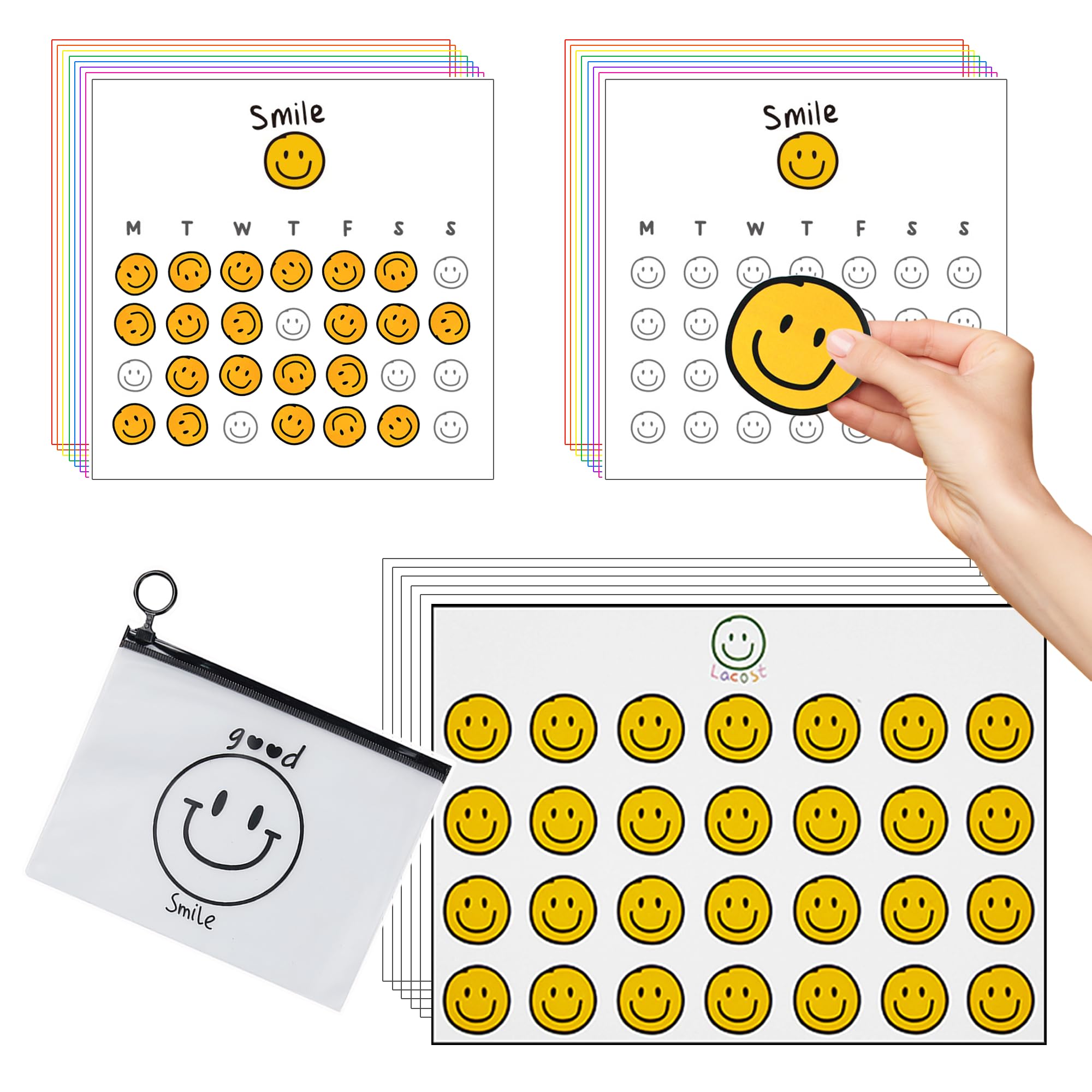 Buy Lacost 12 Reward Chart with 336 Smile Stickers to Motivate Kids ...