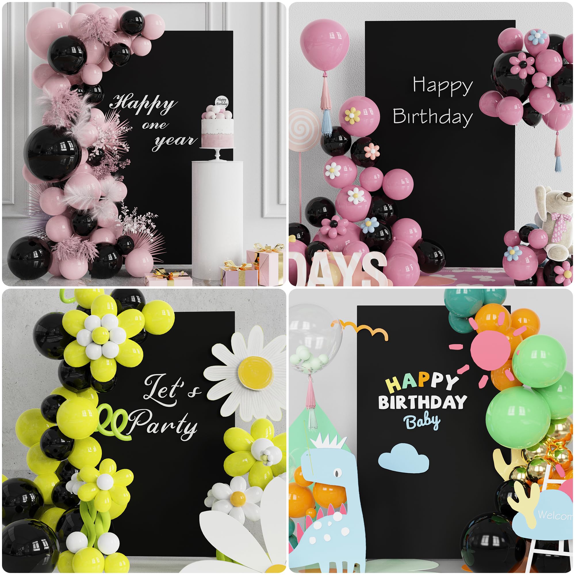 Snapklik.com : Wedding Arch Cover Black 6.6FT X 4FT Square Spandex Arch ...