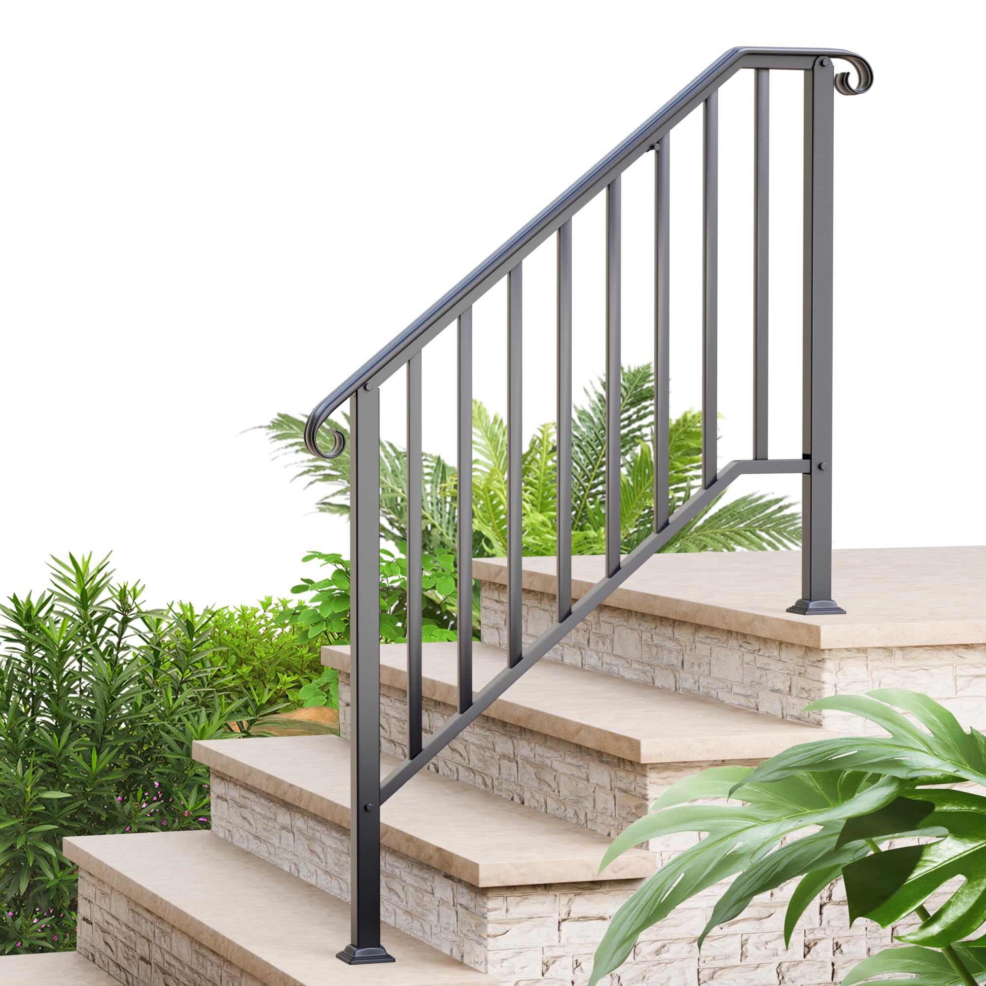 Prefabricated Wrought Iron Outdoor Stair Railing Wrought Iron Handrail