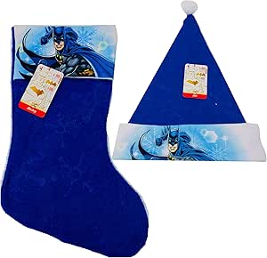 Amazon.com: New Batman Christmas Stocking with Matching Christmas Santa ...