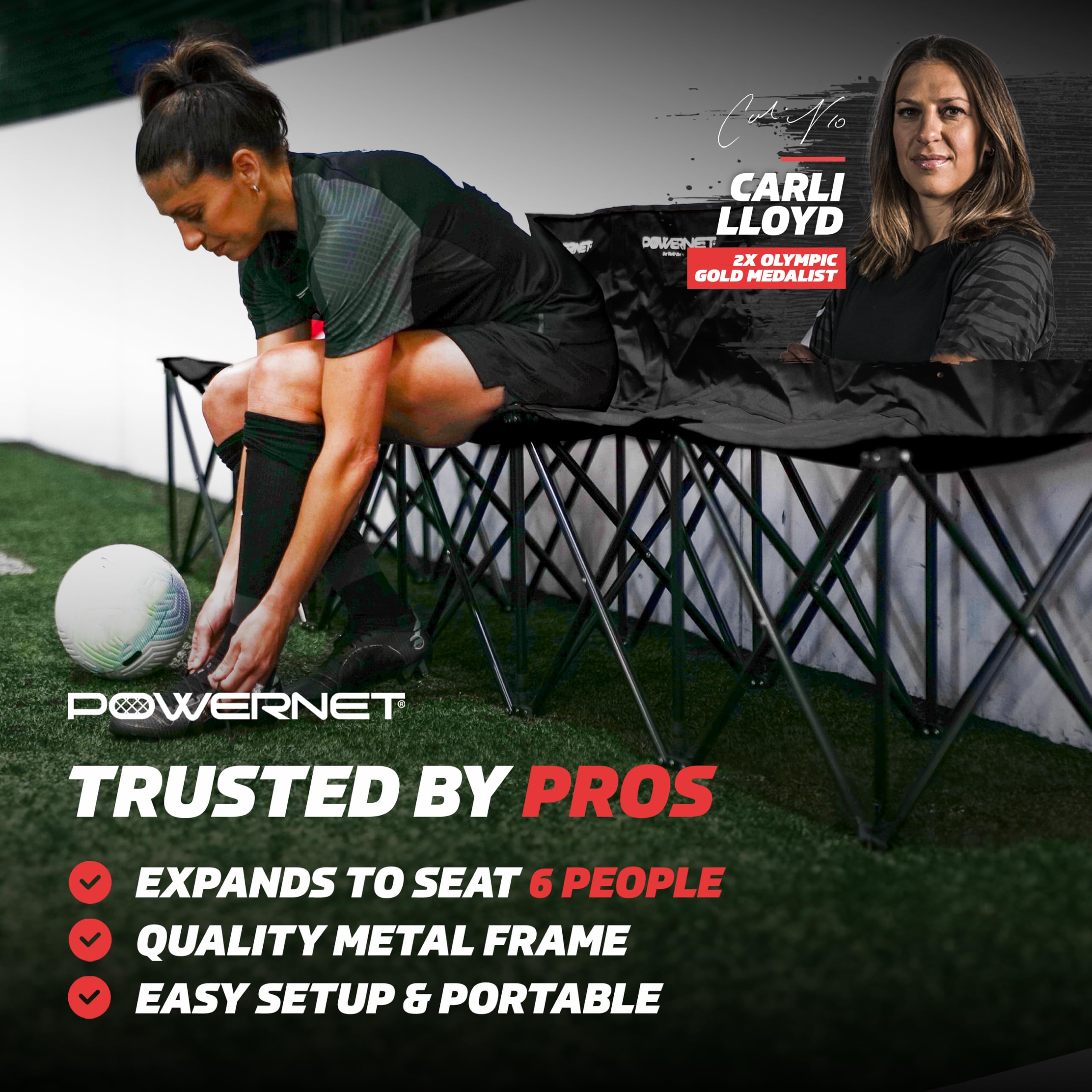 Snapklik.com : PowerNet 6 Seater Team Bench Folding Chair, Portable ...