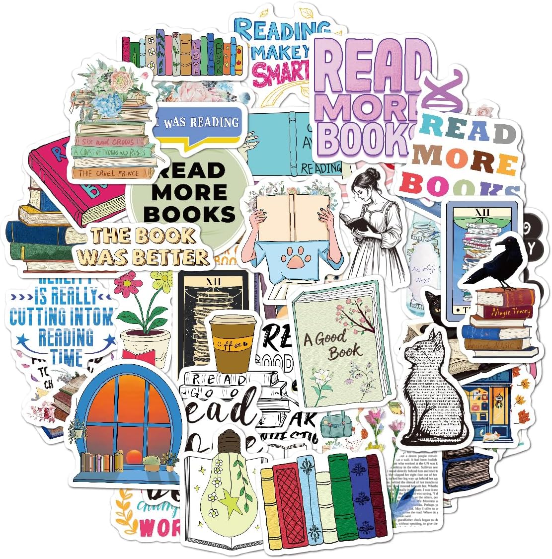 T Tersely 100 PCS Book Stickers for Kindle, Bookish Stickers for Kindle ...