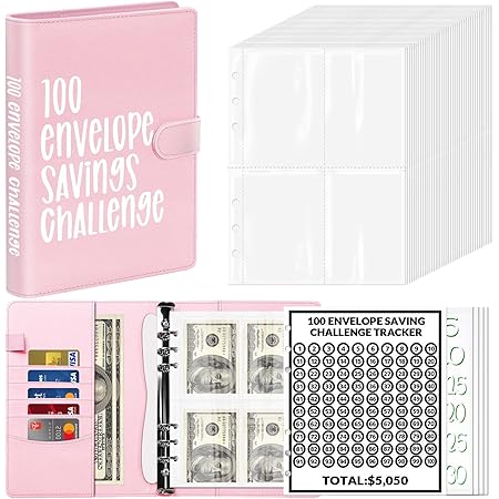 Amazon.com : 100 Day Envelope Challenge Binder,Easy and Fun Way to Save ...