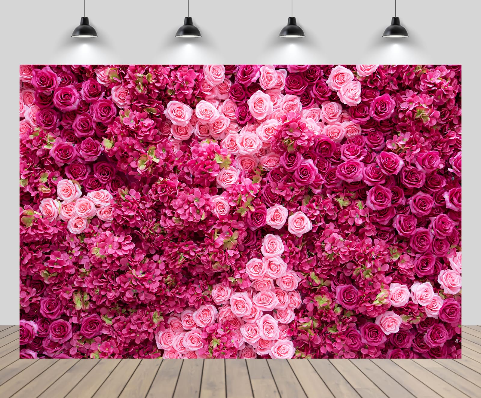 Amazon.com : CHNYWORK 7ftx5ft Rose Wall Background Rose Photo Backdrops ...