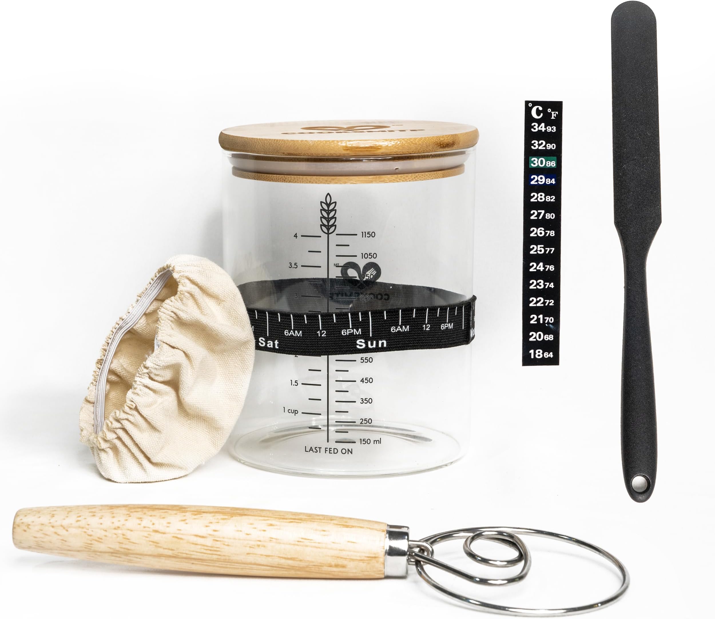 Amazon.com: TOKPELA Sourdough Starter Jar Glass, Wide Mouth Sourdough ...