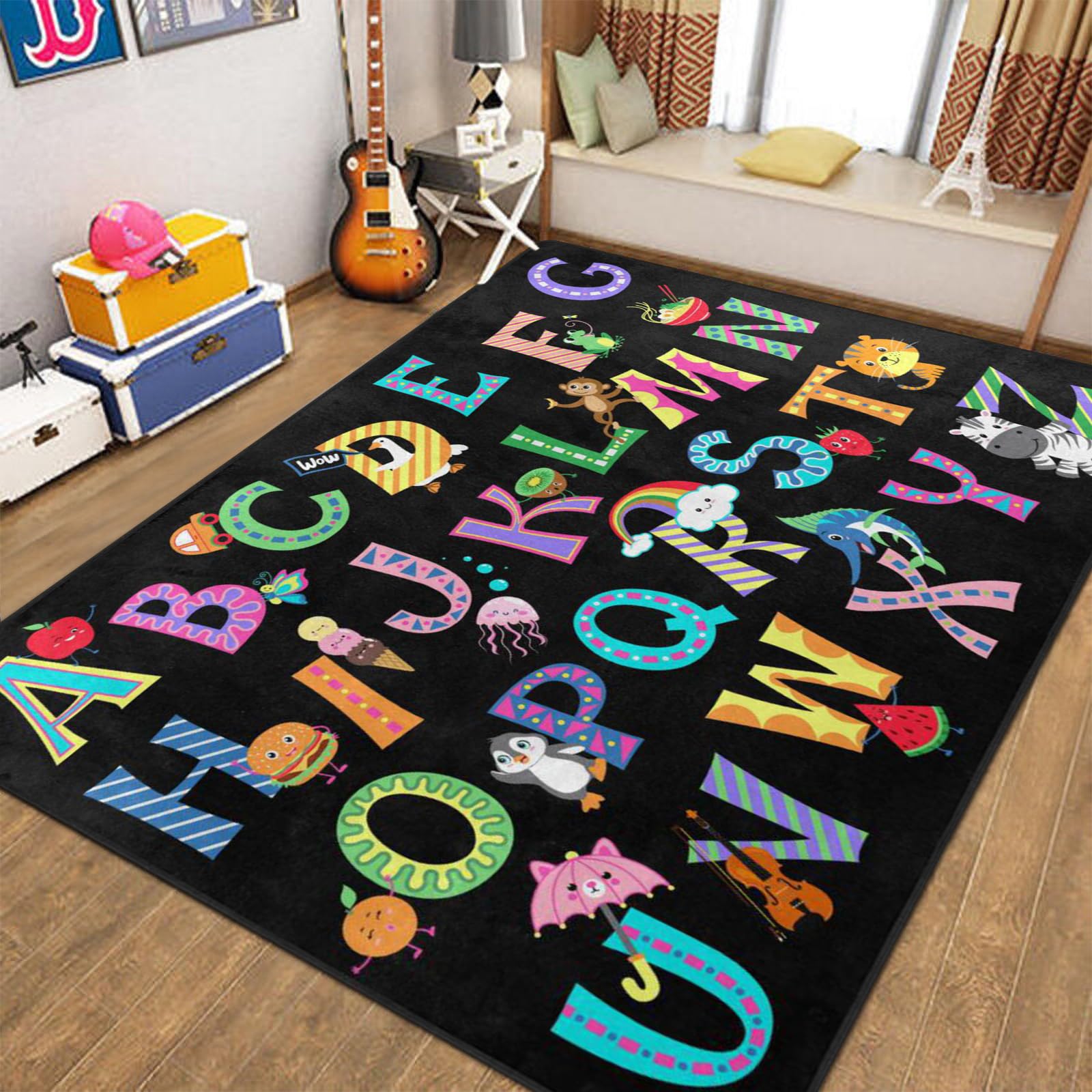 Amazon.com: ABC Alphabet Rug, Classroom Playmat Rugs - 5x7 Ft Kids ...
