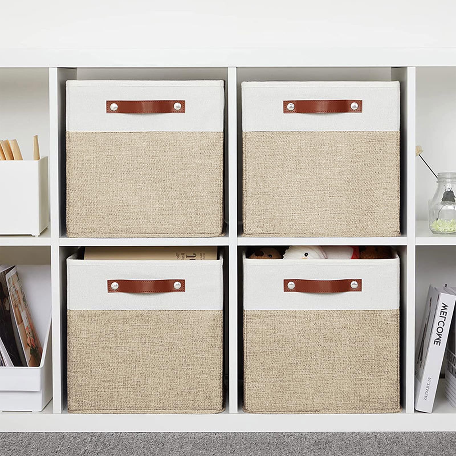 Snapklik.com : EITMOW 12 Inch Open Collapsible Fabric Storage Bins