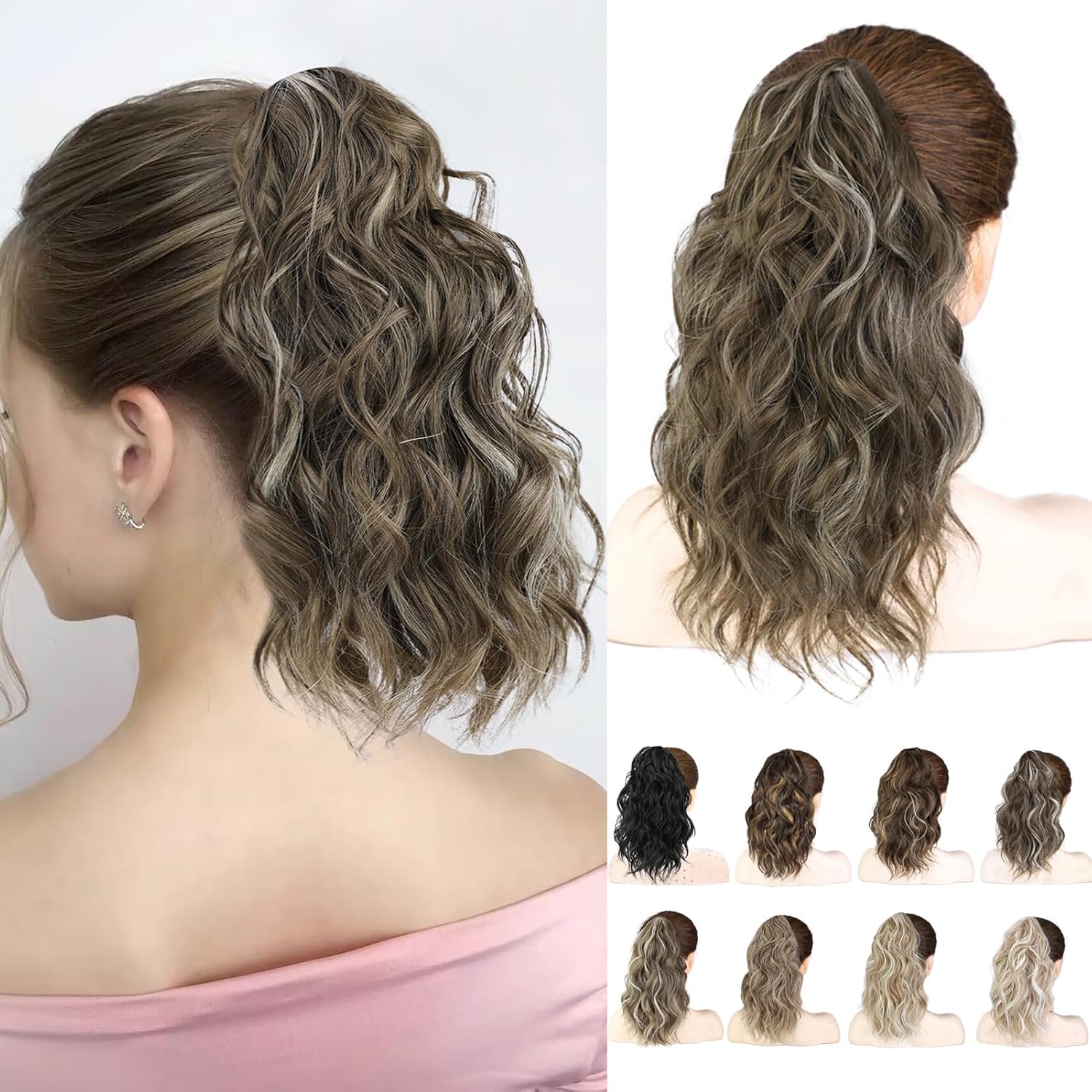 Amazon.com : Stamped Glorious 12 Inch Ponytail Extensions for Women ...