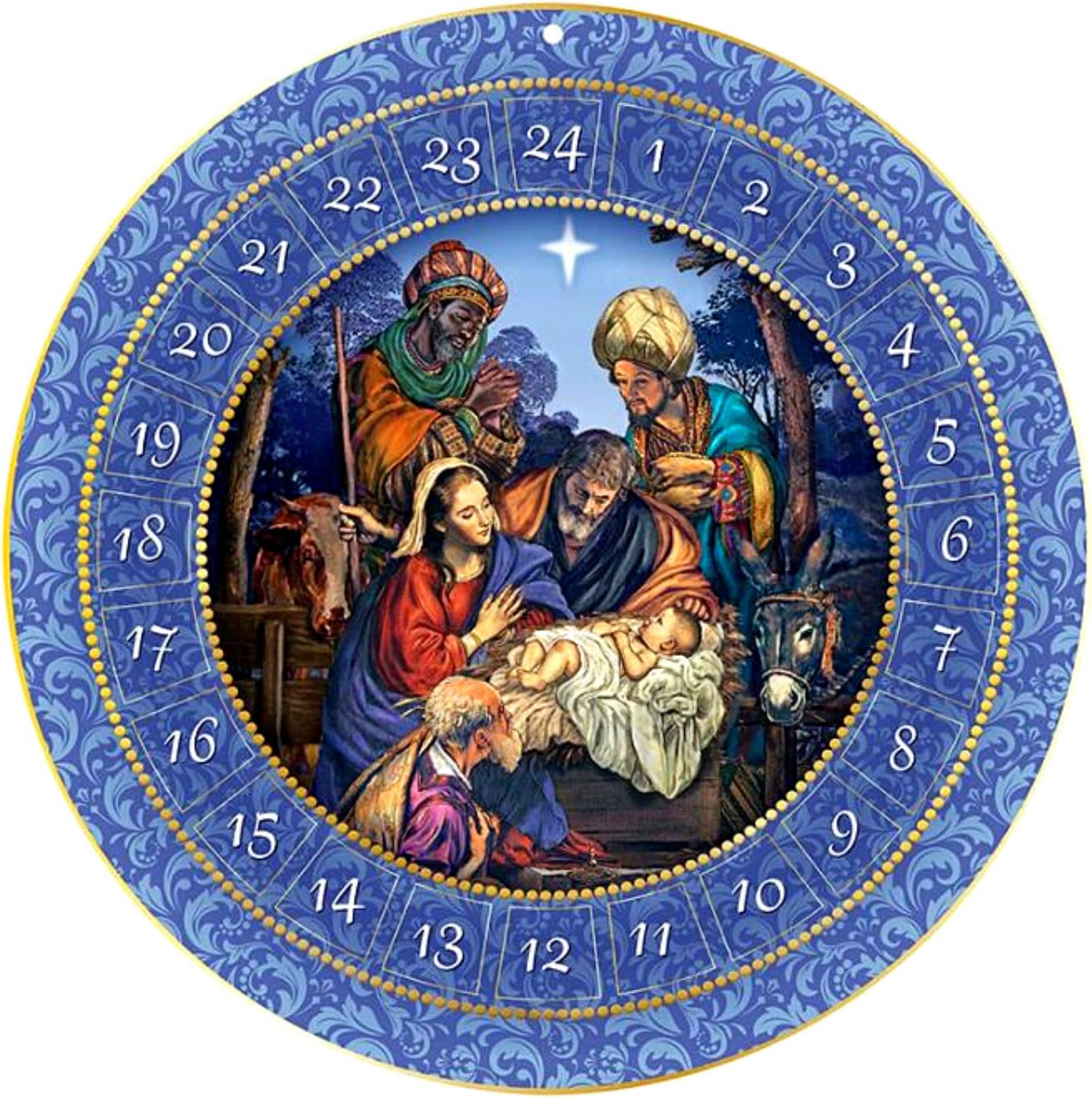 Amazon.com: Needzo Round Hanging Religious Catholic Advent Calendar ...