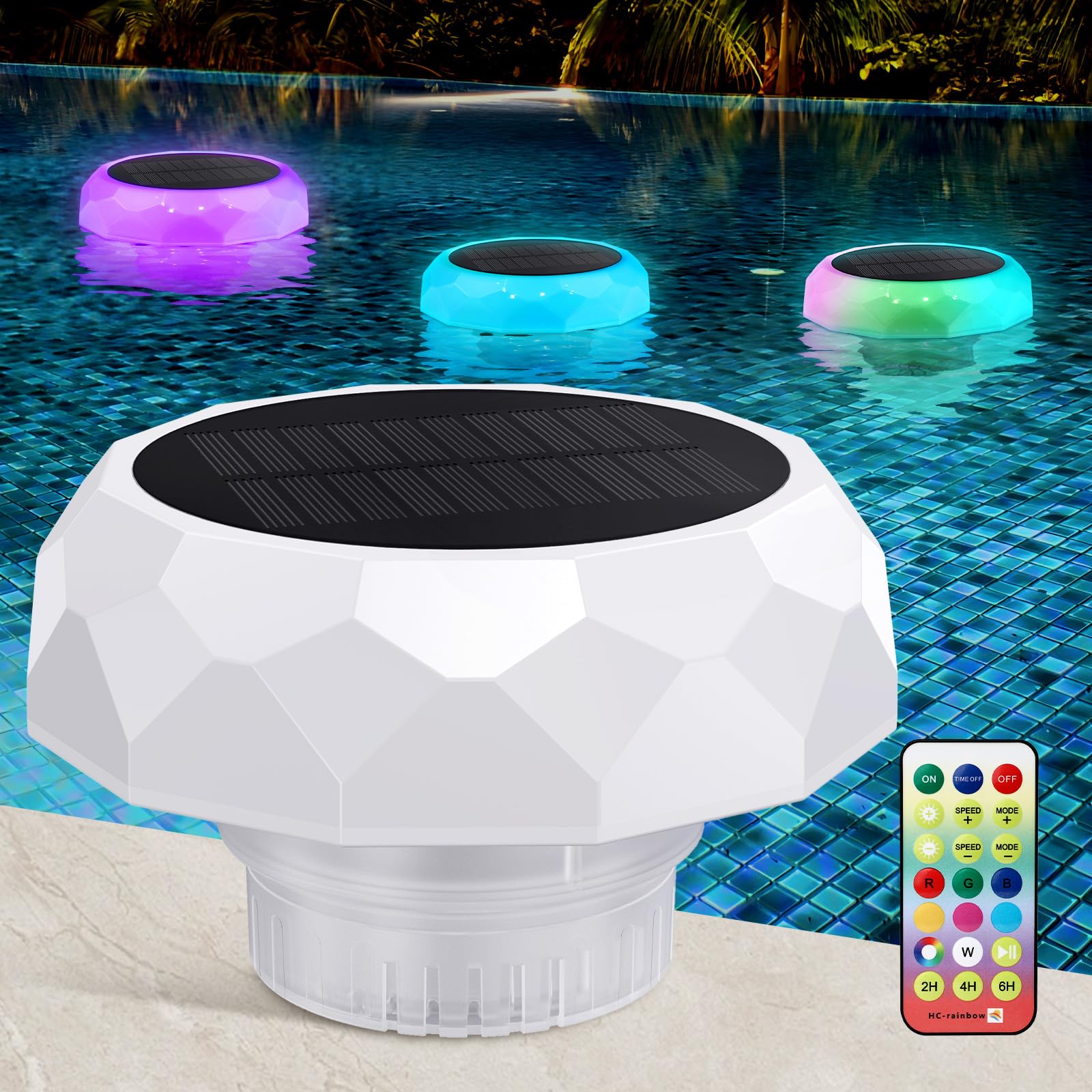 Amazon.com : Alupssuc Pool Chlorine Floater with Colorful Solar Light ...