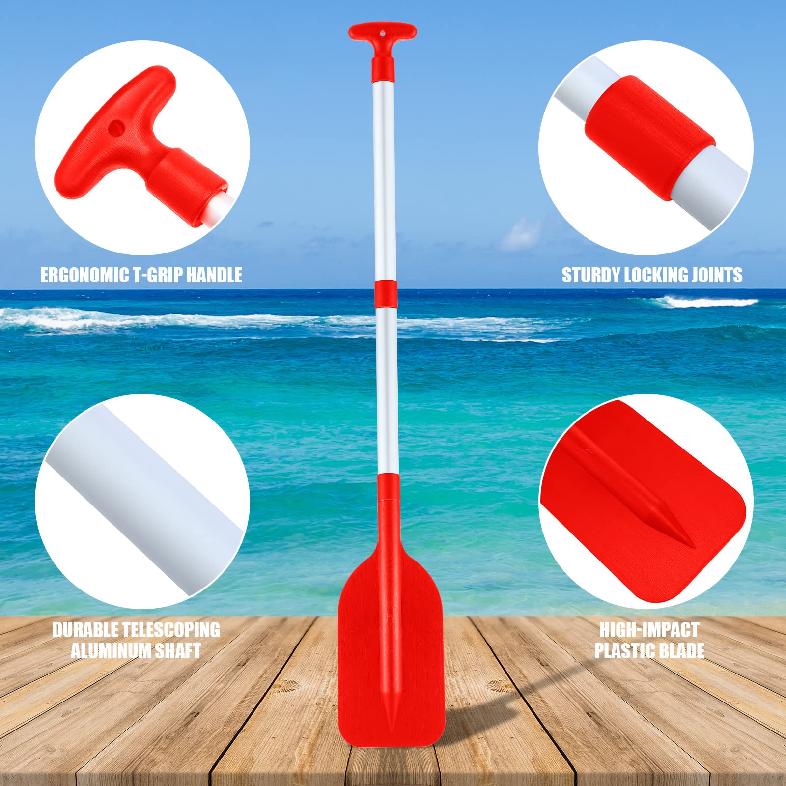 Tradder 2 Pcs Canoe Paddle Boat Paddles Telescoping Collapsible Oar ...