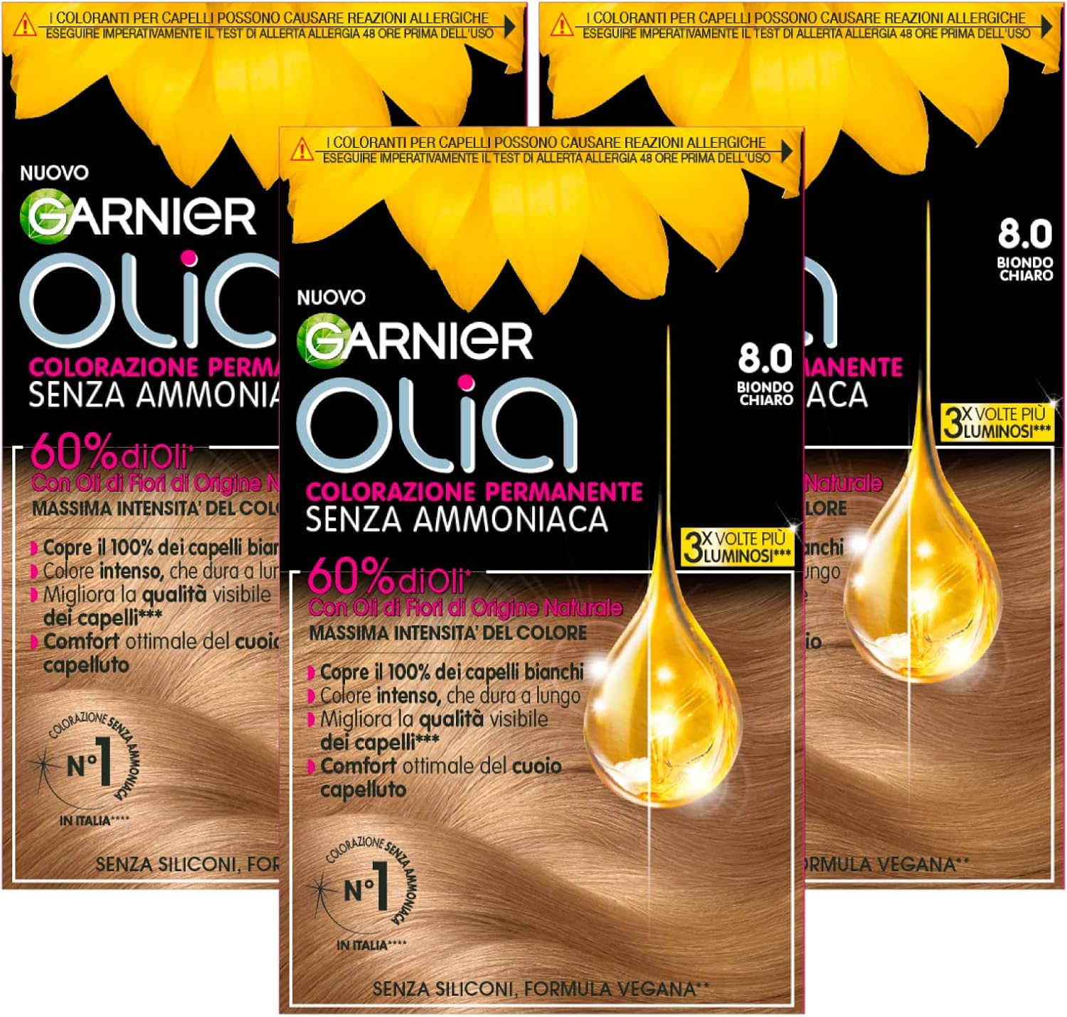 Garnier Olia Permanent Hair Dye Without Ammonia Colouring with Flower ...