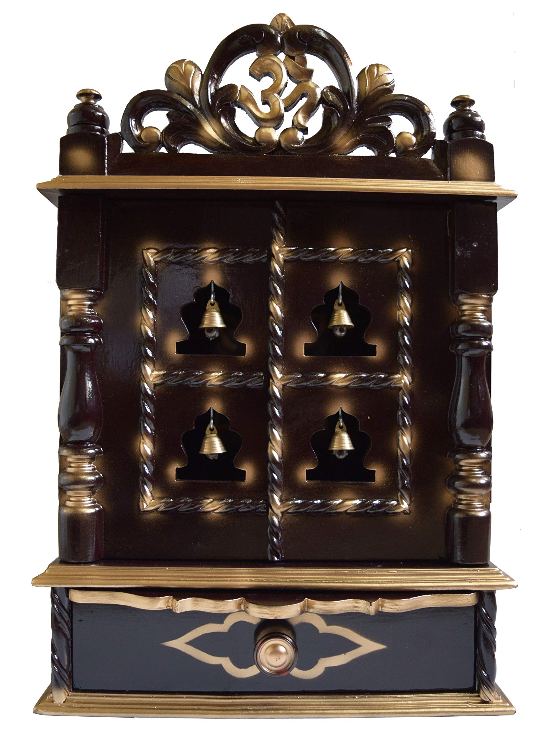 Buy Hindu Religious temple With Door made with wood & Mdf, Hand Painted ...