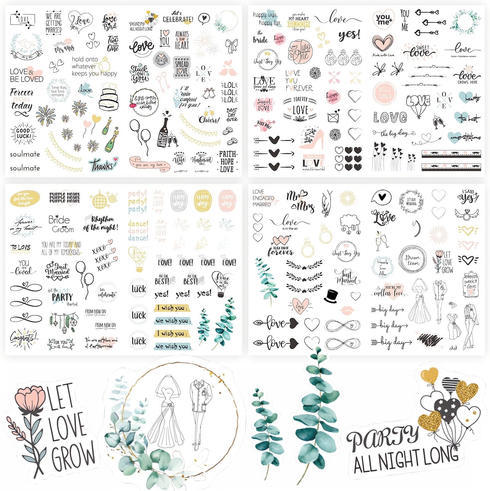 Amazon.com: Wedding Scrapbook Sticker Set - Bridal Bundle with 10 ...