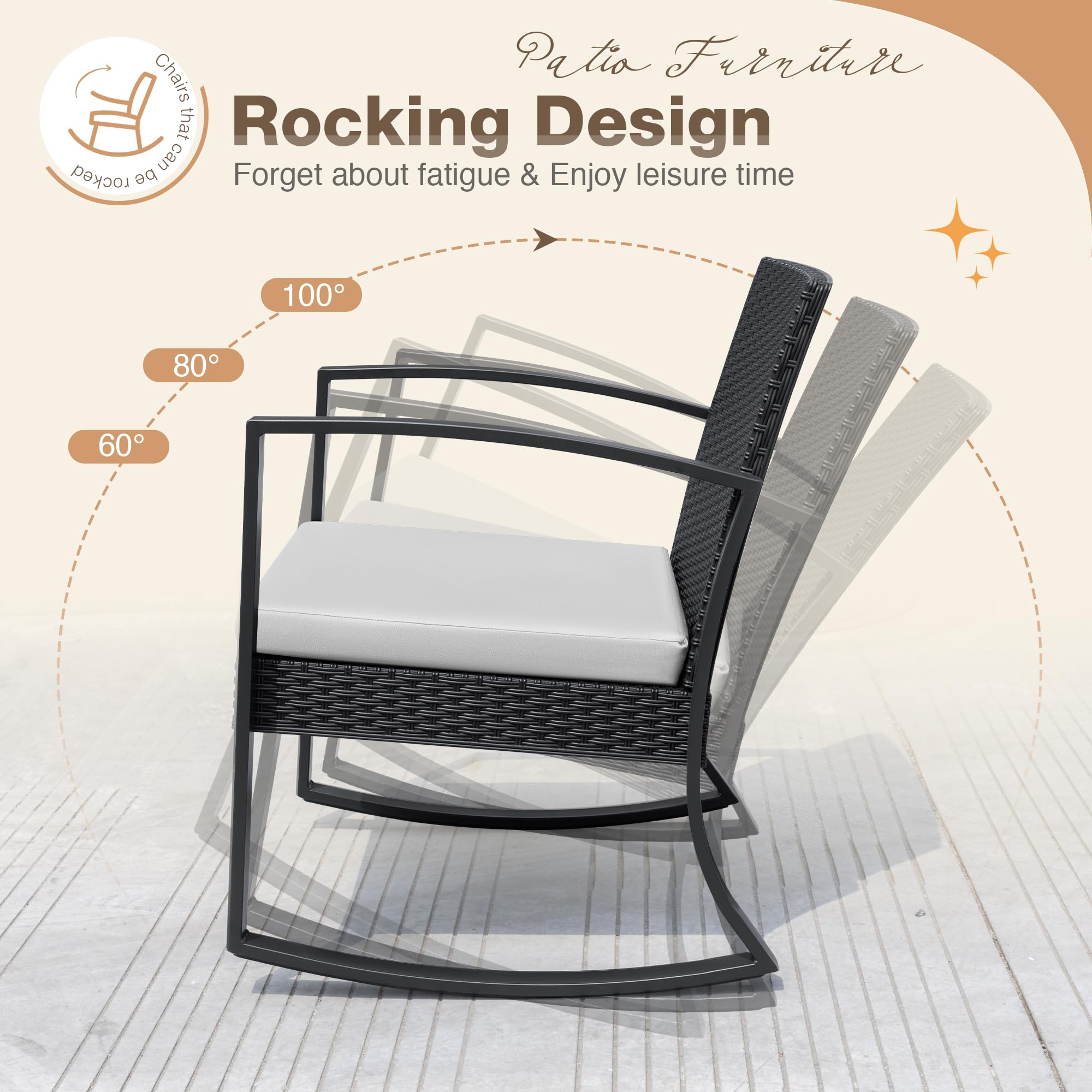 Snapklik.com : Greesum 3 Pieces Outdoor Furniture Set Patio Bistro ...
