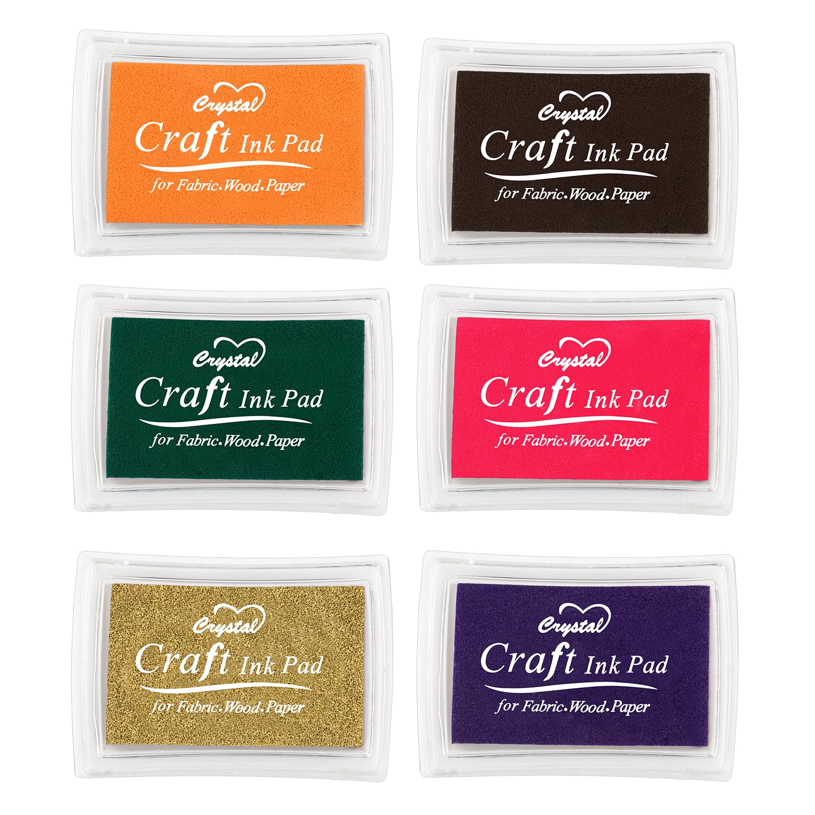Amazon.com: Prasacco 6 Pcs Ink Pads for Stamping, Washable Stamp Ink ...