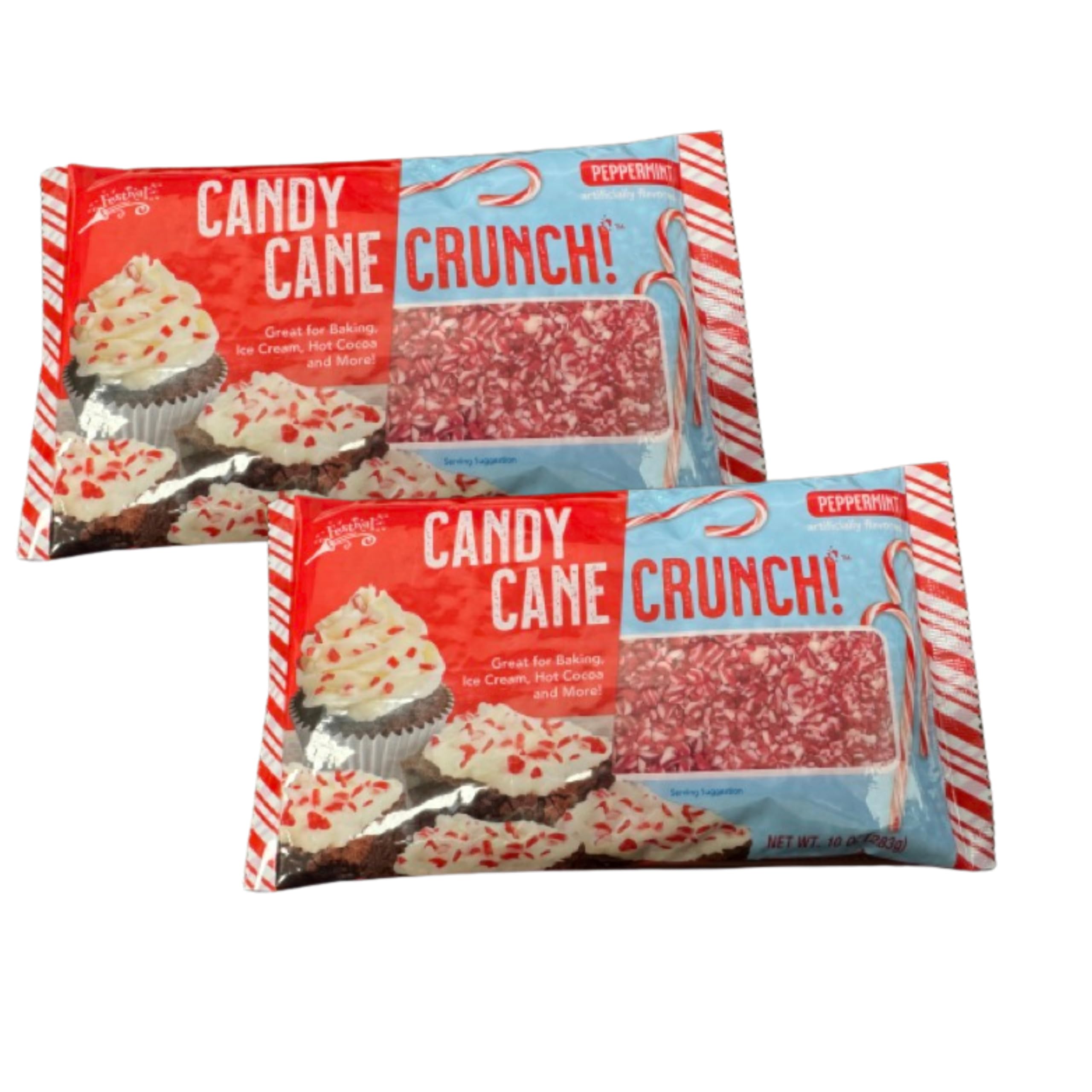 Amazon.com : Brand Castle Candy Cane Peppermint Crunch - 2pk 10oz Bags ...