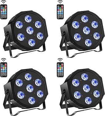 Amazon.com: U`King Led Stage Lights 7X3W 4 in 1 RGBW LED Par Light ...