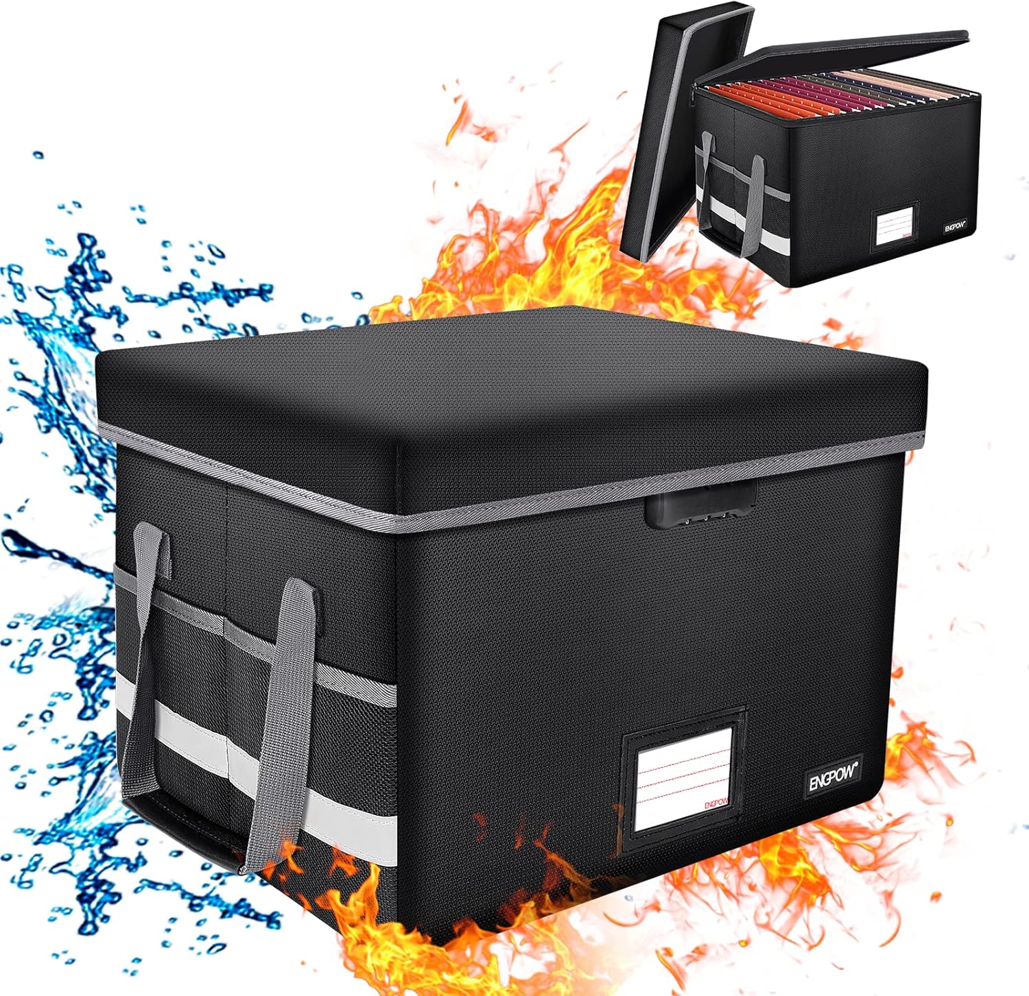 Amazon.com: Fireproof File Box with Lock,ENGPOW Locking Document Box ...