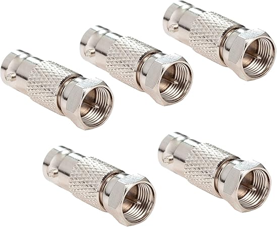 Amazon | Wuernine 5個セット BNC型メス-F型オス変換コネクタ同軸RF アダプタ BNCJ－FP アッテネーター/アンテナ/ポータブルDVDなど対応変換コネクタアプラグ ...