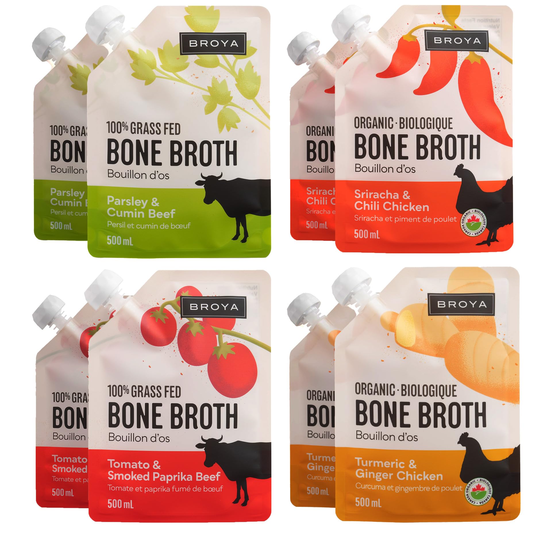 Broya Bone Broth Variety Pack - Grass-Fed Beef Bone Broth & Organic ...