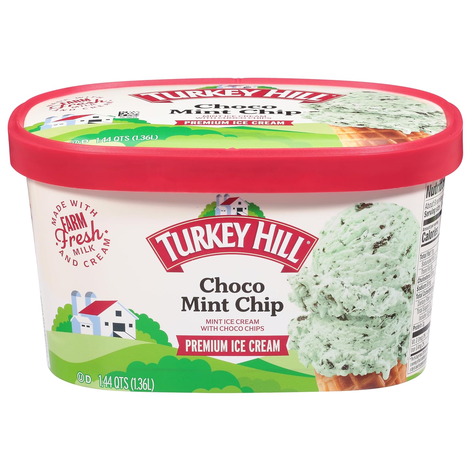 Amazon.com: Turkey Hill, Choco Mint Chip Ice Cream, 46 Fl Oz : Grocery ...